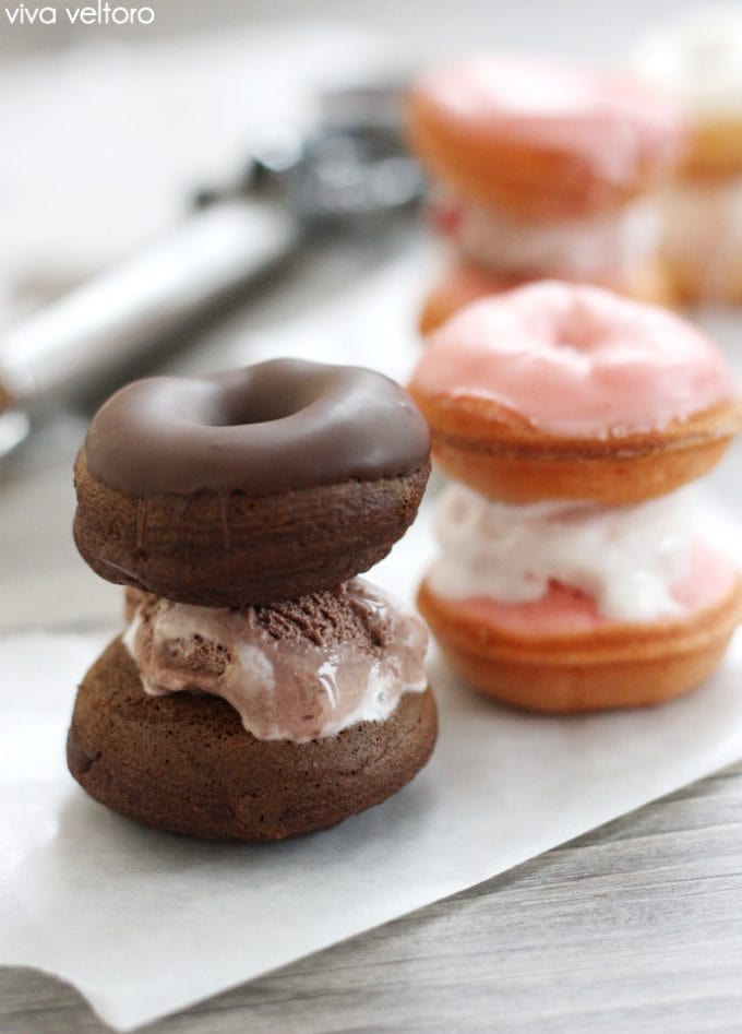 Neapolitan Donut Ice Cream Sandwiches! - Viva Veltoro