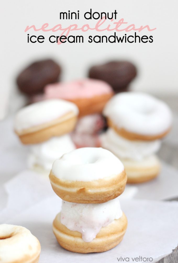 Neapolitan Donut Ice Cream Sandwiches! - Viva Veltoro