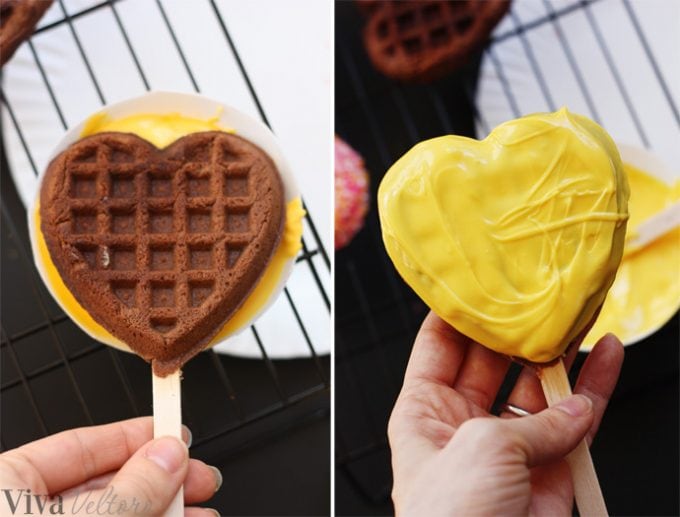 Candied Chocolate Waffles on a Stick!