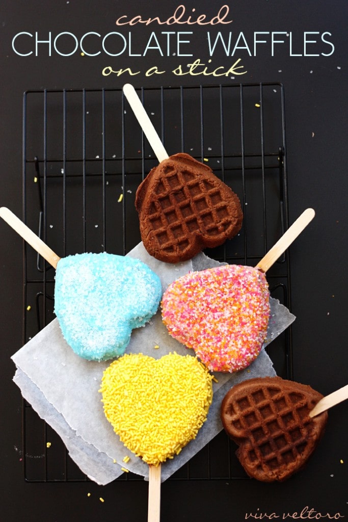 Candied Chocolate Waffles on a Stick!