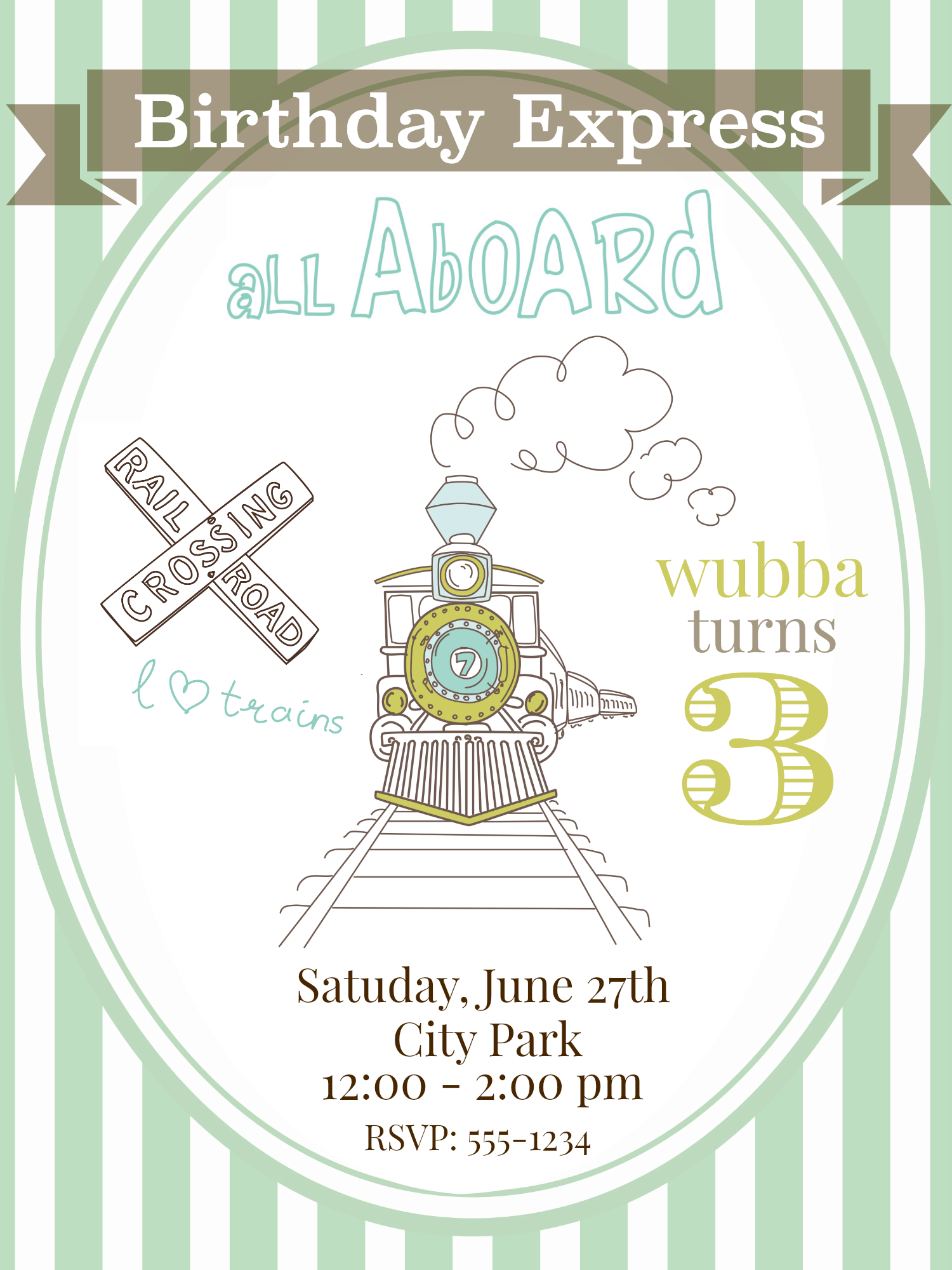 DIY Birthday Invitations + FREE printable Train Theme Birthday ...