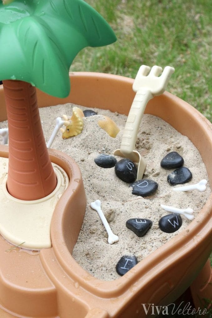 Step2 Dino Dig Sand & Water Table Review/Giveaway + DIY Sensory Bin