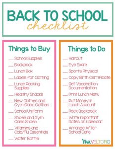 Back to School Checklist - FREE Printable - Viva Veltoro