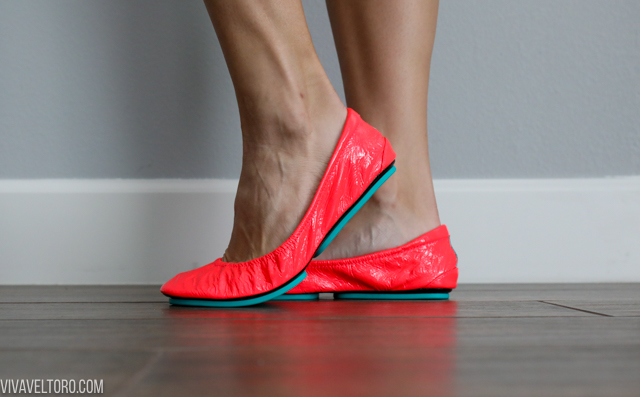 Infrared Neon Red Tieks Ballet Flats - Viva Veltoro